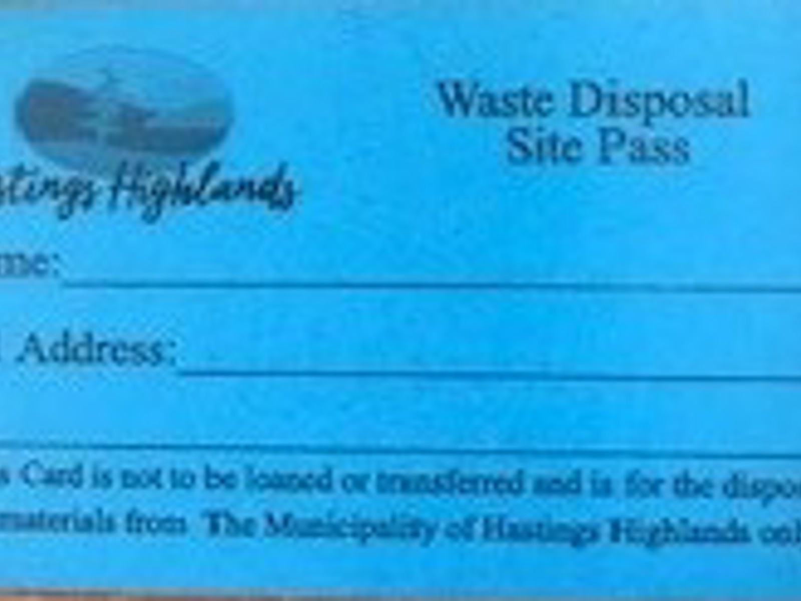 Waste and Recycling | Municipality of Hastings Highlands